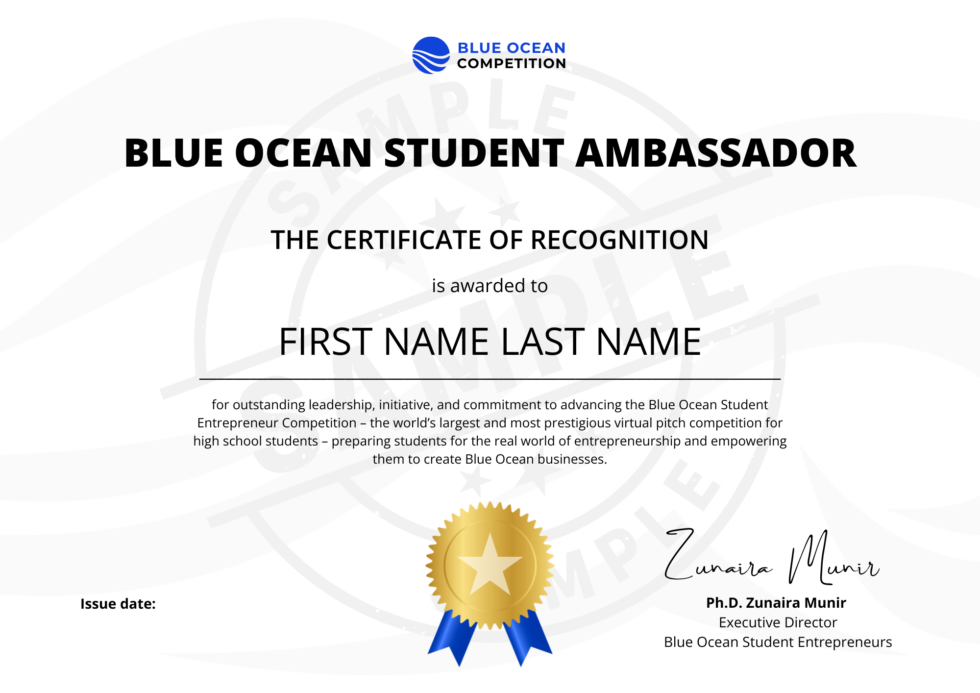 Become an Ambassador of the Blue Ocean Competition
